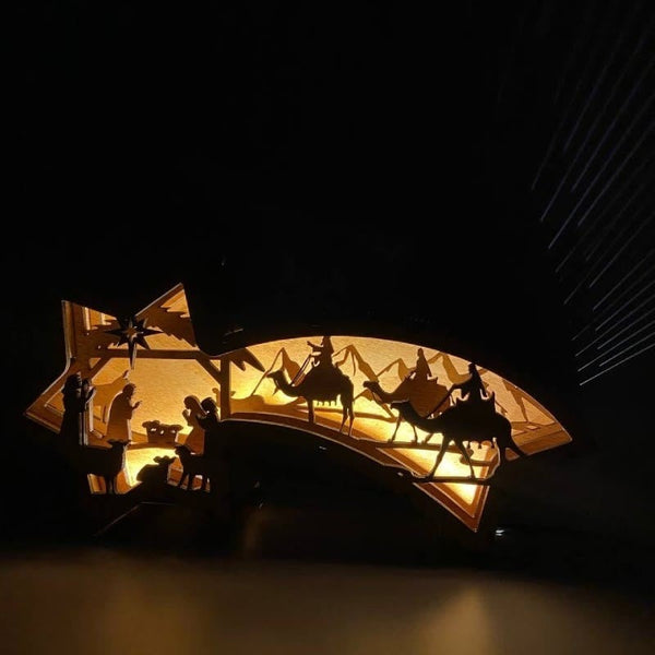 LED Wooden Nativity Scene Star Lamp 21$ TODAY ONLY – GLIZM